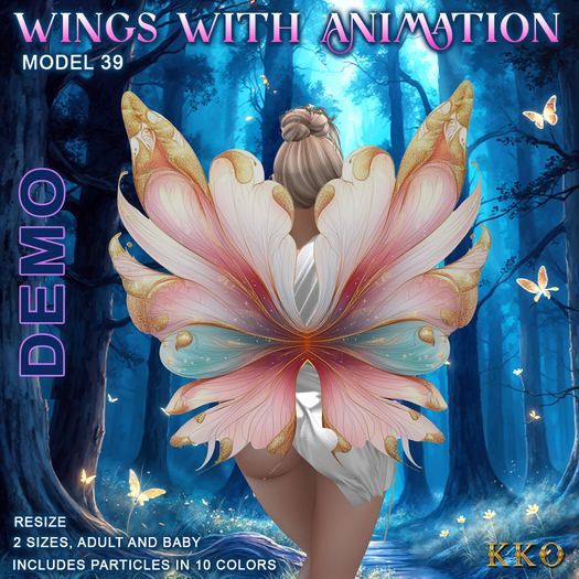 Second Life Marketplace - [KKO] Wings with animation - Model 39 DEMO